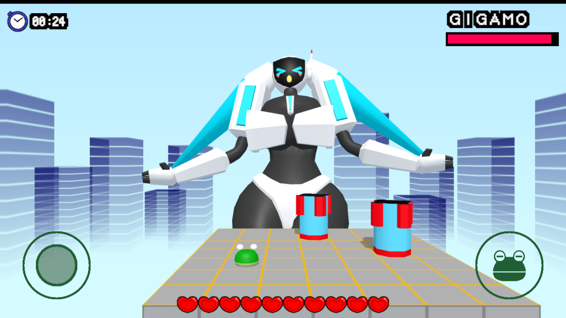 Frog vs Giant robot Girl by SOULCHAN