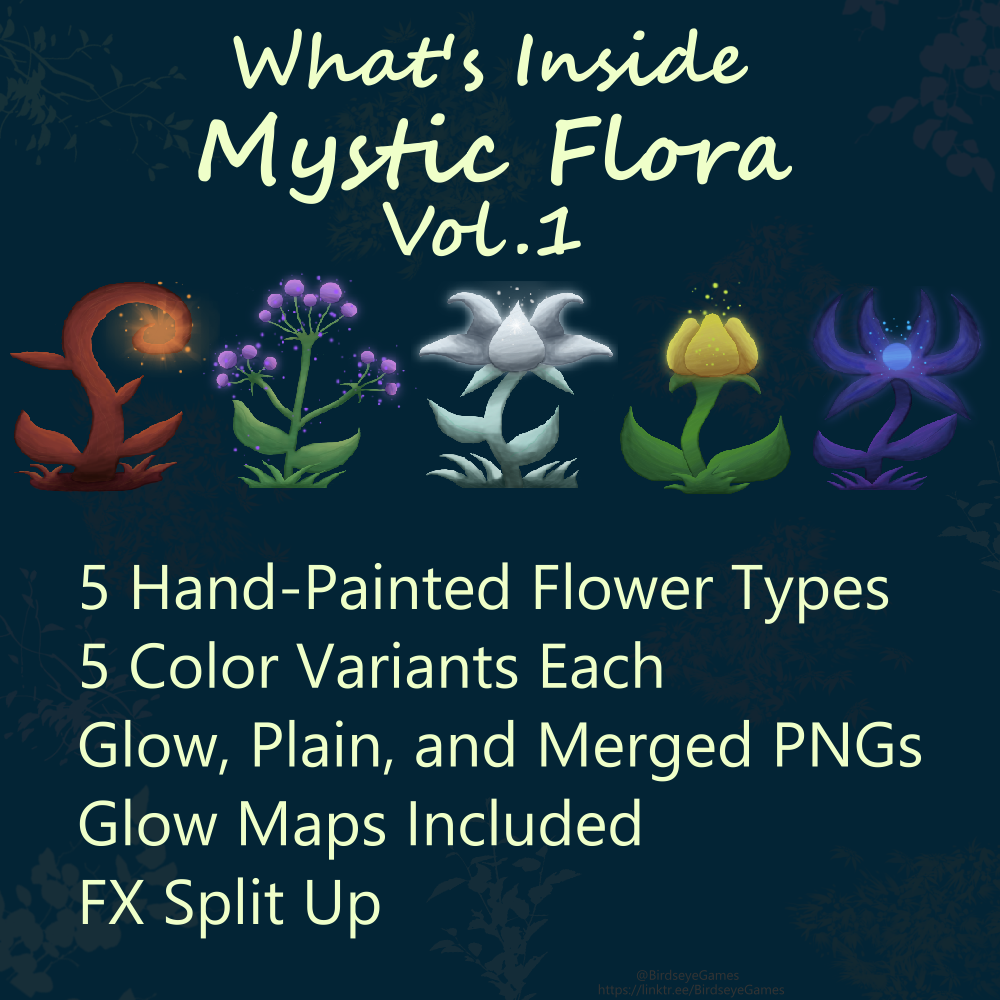Mystic Flora Vol. 1 - Stylized Glowing Flowers by Caeluno
