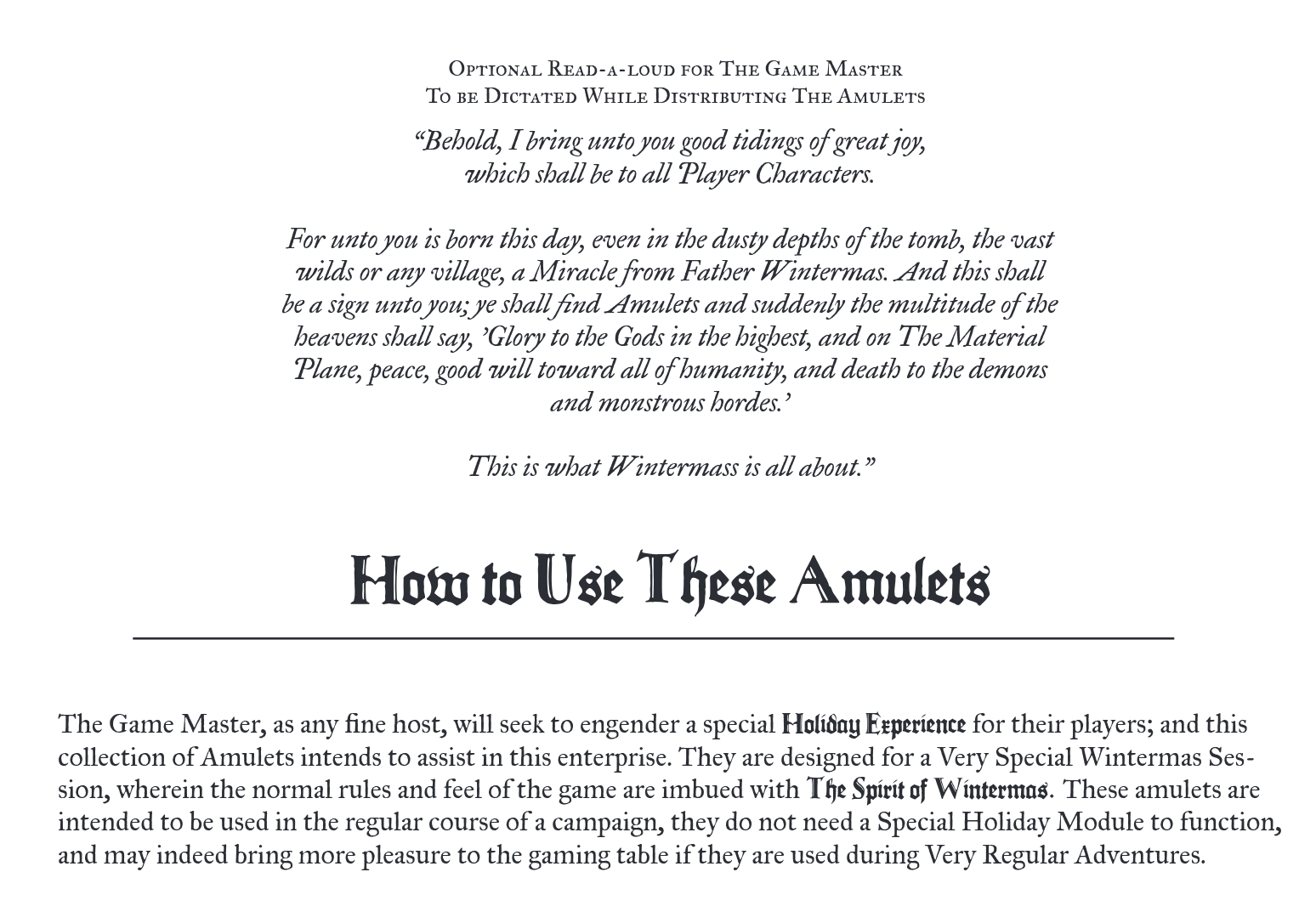 A Very Special Holiday Episode Presents: Wintermas Miracle Amulets by G ...