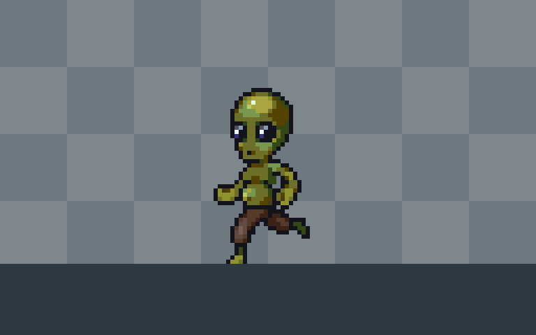 Pixel Art Alien Character - 2D Sidescroller Enemy by GandalfHardcore