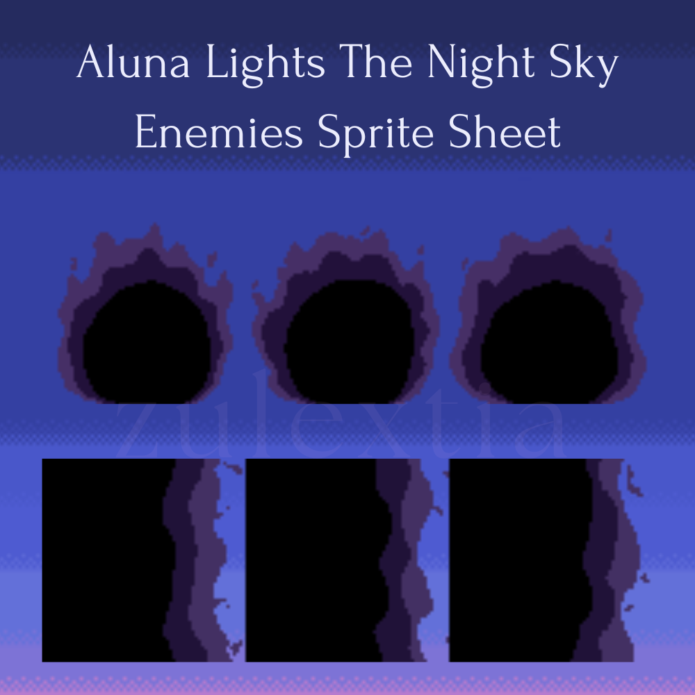Aluna Lights The Night Sky | Enemies Sprite Sheet by zulextia