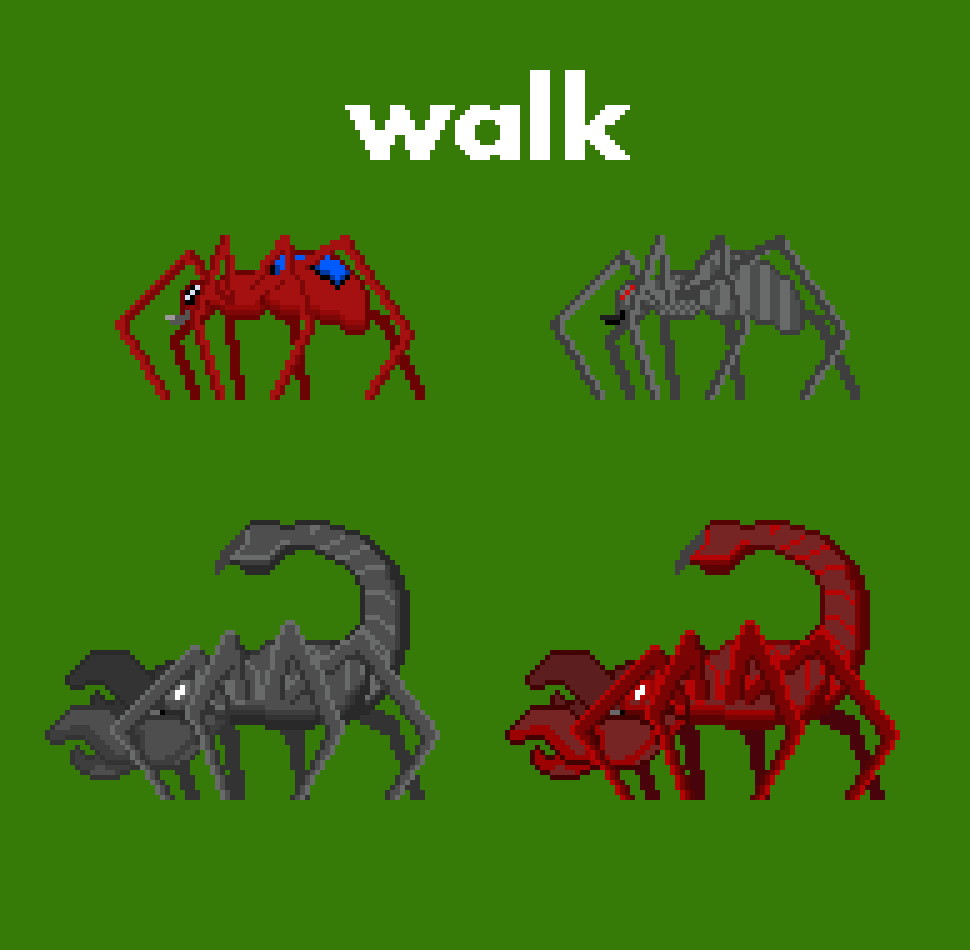 Spider and scorpion sprite sheet by M.pandiarajan