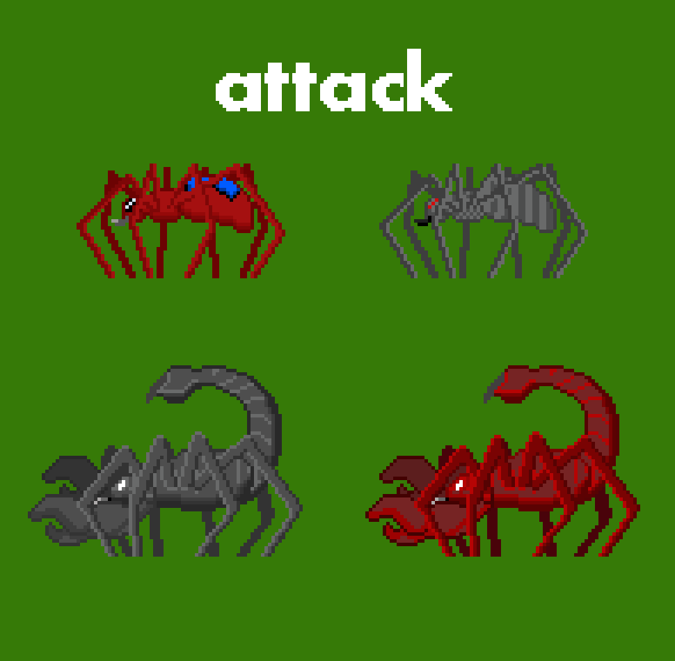 Spider and scorpion sprite sheet by M.pandiarajan