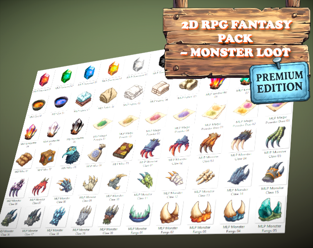 2D RPG Fantasy Pack – Monster Loot (Premium Edition) by NewWaiGames