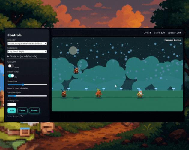 Gnome Slider Game Template With Sprite Assets by Browser Games Plus