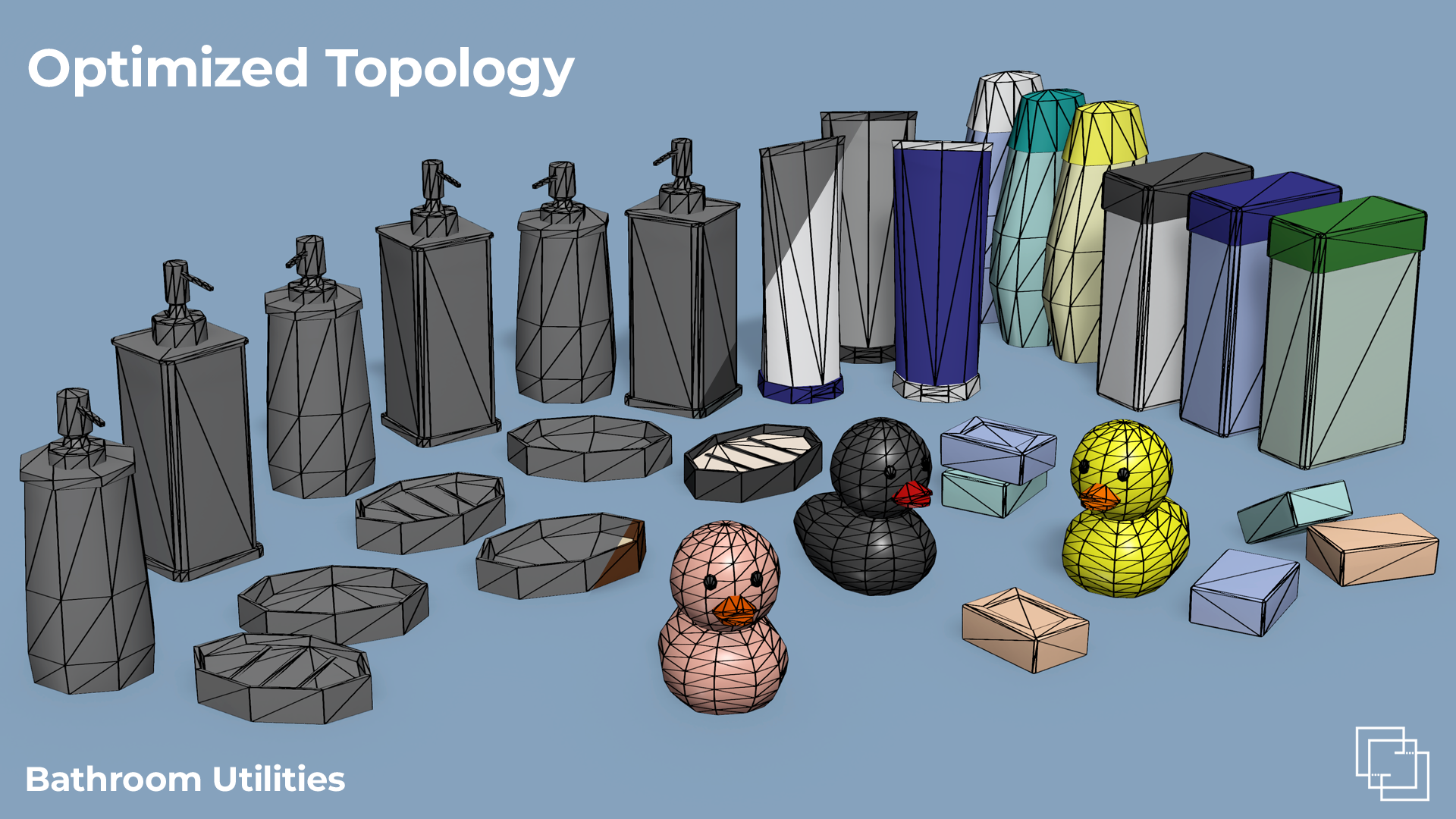 Bathroom Utilities - Low Poly House Items by PixelPulse