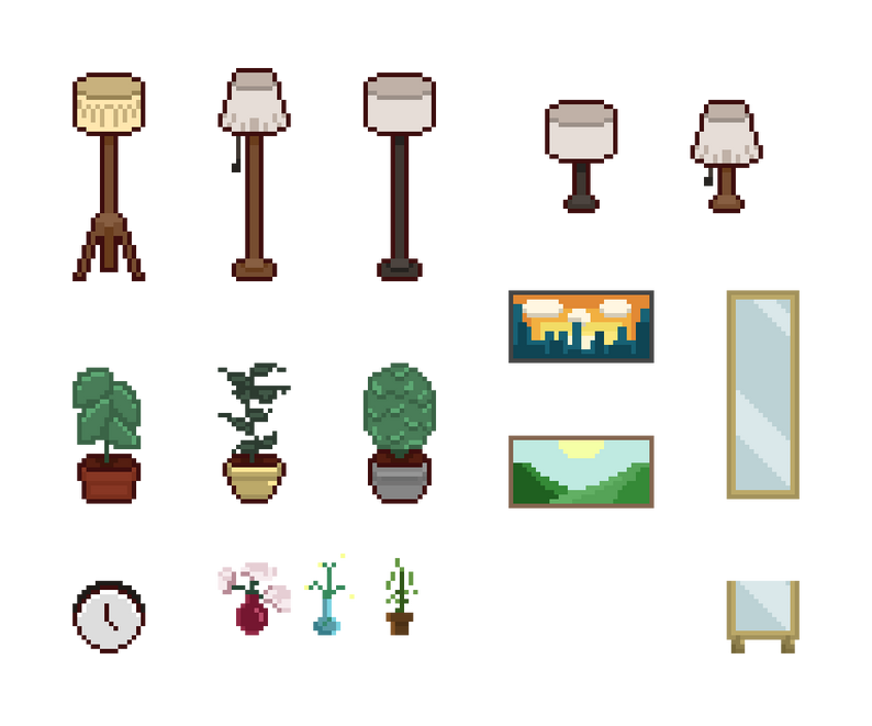 Pixel Interior – Cozy 16x16 Living Room & Kitchen Top Down Tileset by ...