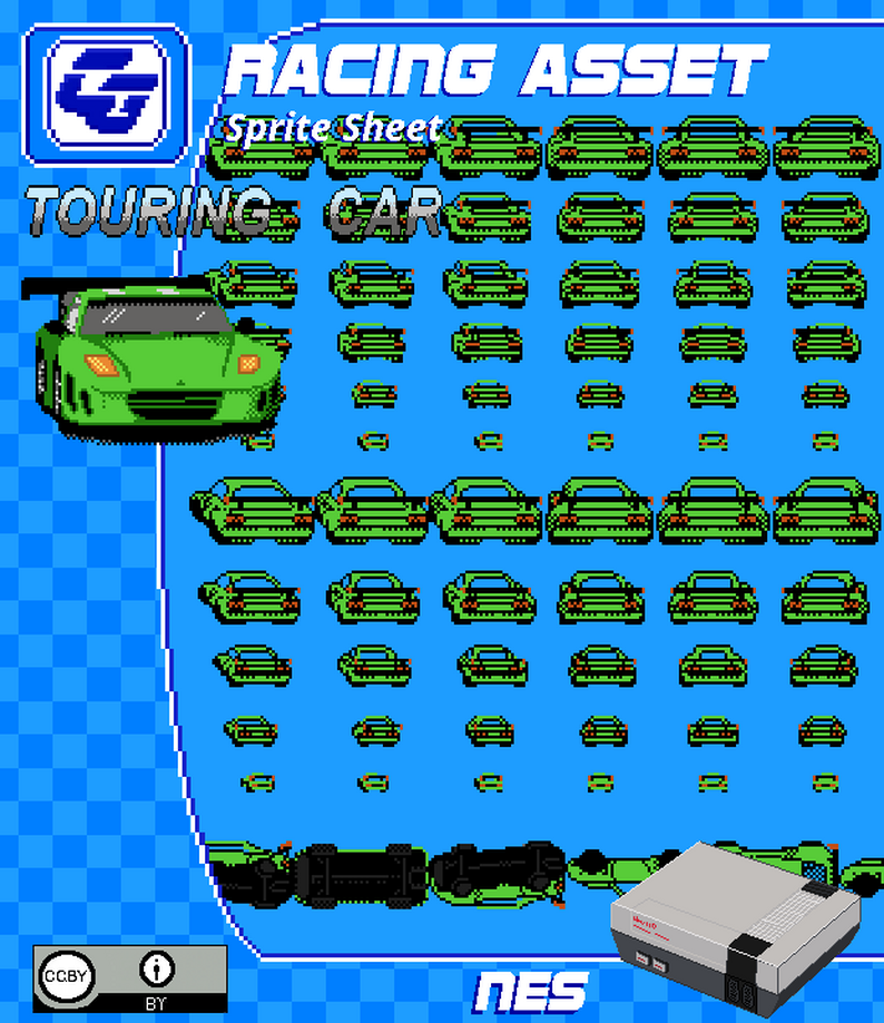 Racing Asset 'Touring Car' NES (psuedo) by chasersgaming