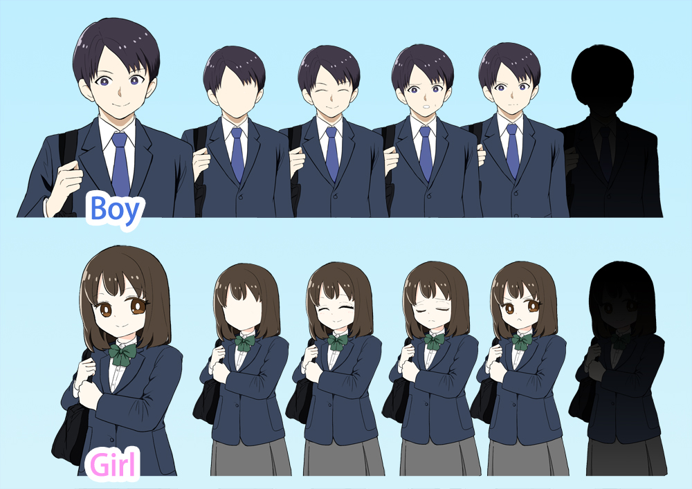 Everyday High School Students – Background NPC Pack by kei02 Studio