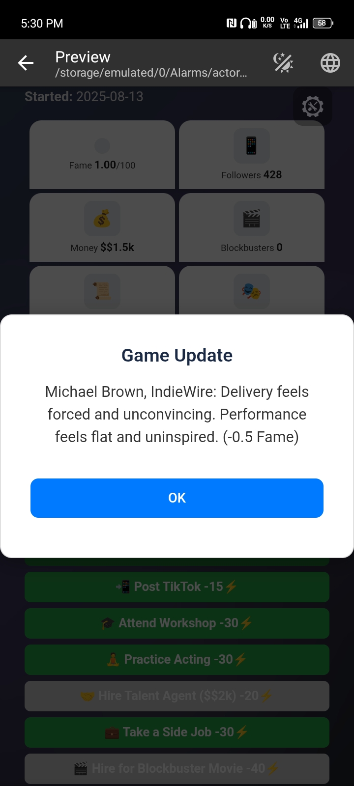 Actor simulator by Kingmosezz
