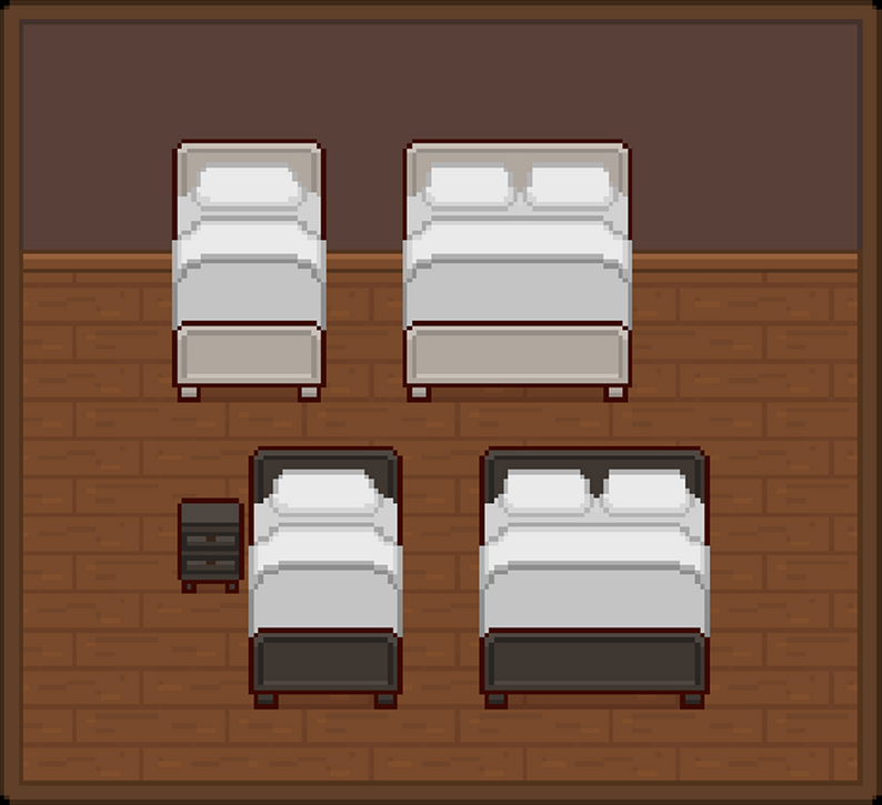 Pixel Interior – Cozy 16x16 Bedroom Top Down Tileset by bitglow