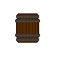 Pixel art game asset wooden barrel with metal rings 2D by Gemau Cymru
