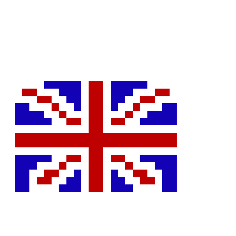 Pixel art Union Jack UK country flag asset by Gemau Cymru