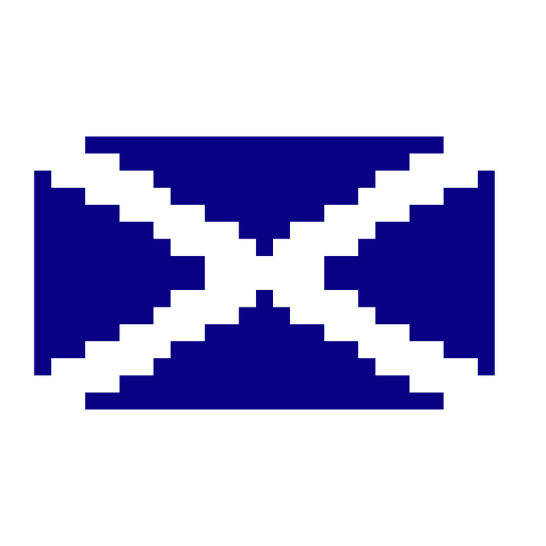 Pixel art Scottish country flag by Gemau Cymru