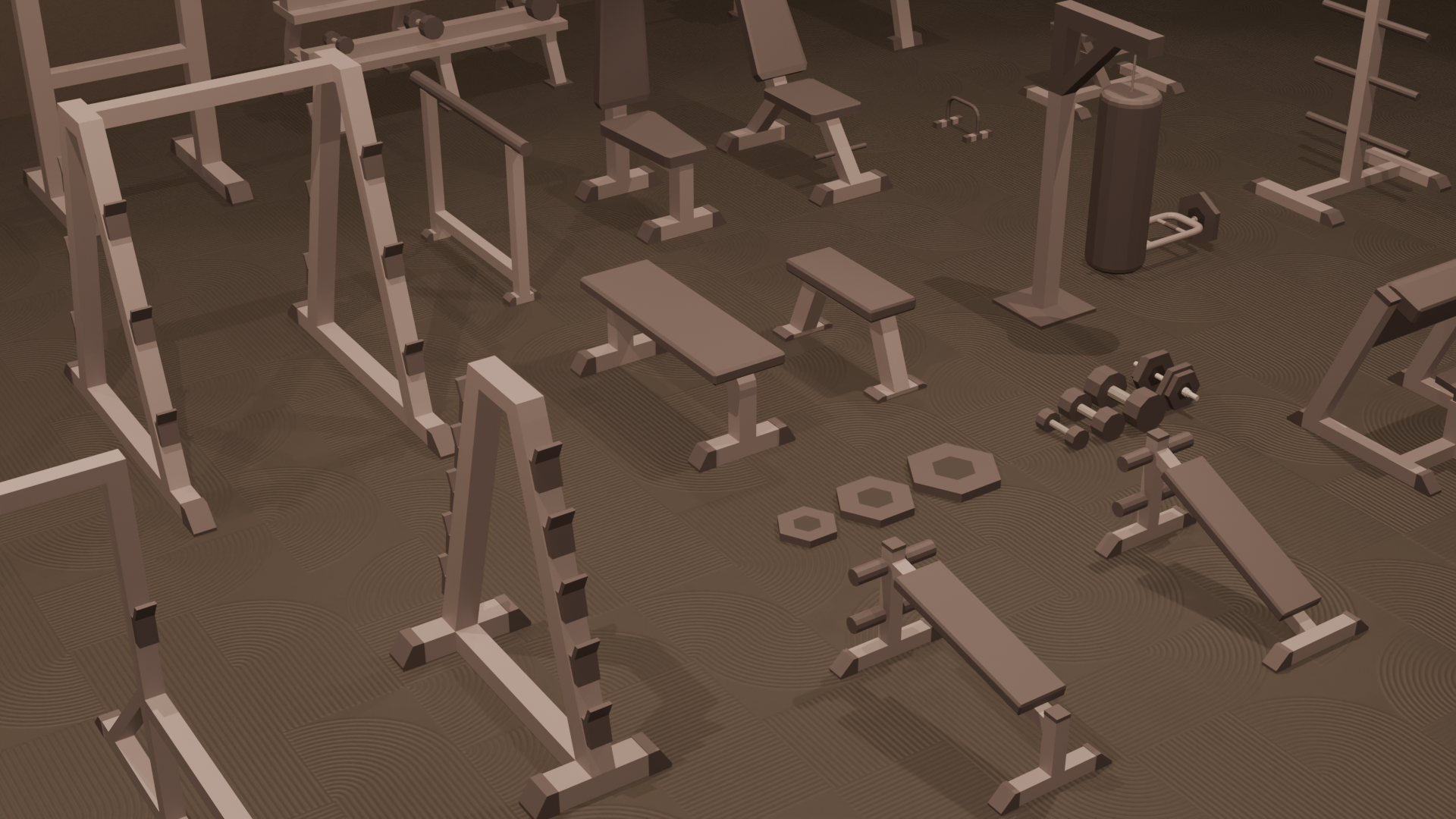 30+ Low Poly Gym Asset Pack by Jabsz Studios