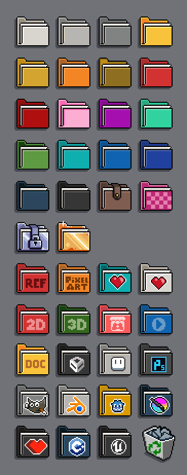 Free Pixeart Folders by @pixel_Salvaje