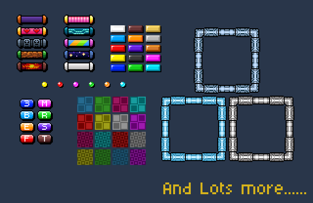 16x16 Arkanoid Bat N Ball Breakout Style Tile Set1 - Asset Pack by Zro ...