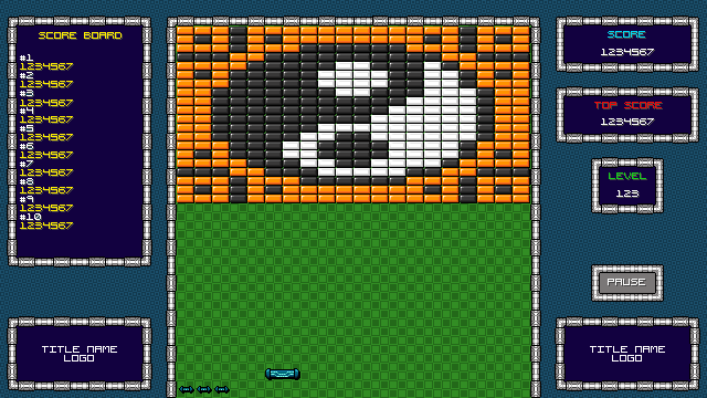 16x16 Arkanoid Bat N Ball Breakout Style Tile Set1 - Asset Pack by Zro ...