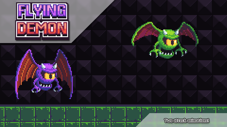 Flying Demon - Pixel Art Monster by unTied Games