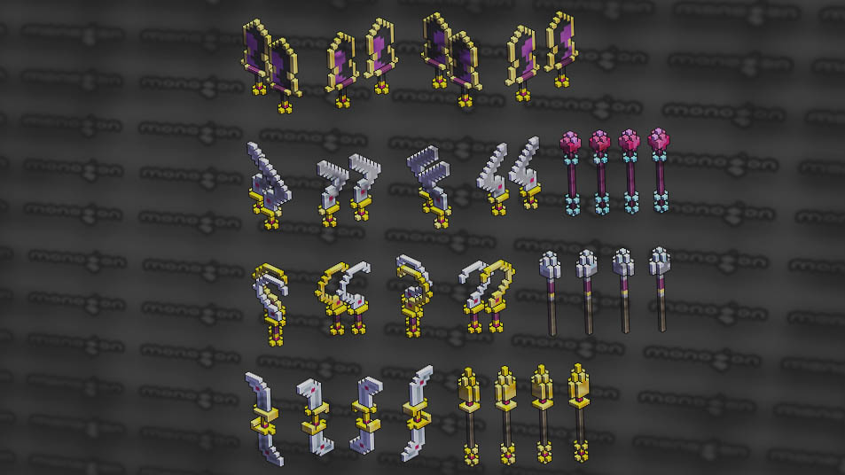 Isometric Fantasy Weapons by monogon