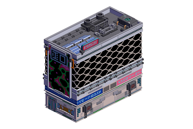Isometric Cyberpunk Buildings by monogon