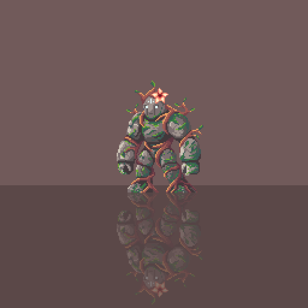 Rock Golem 2D Pixel Art Animation by stickyrice1911