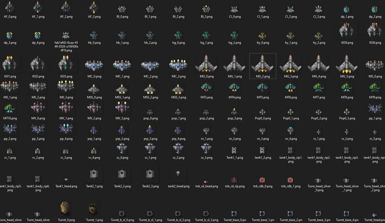 Medium/Small Size enemies Asset Pack // 16Bit Pixel art // Shmup // Top ...