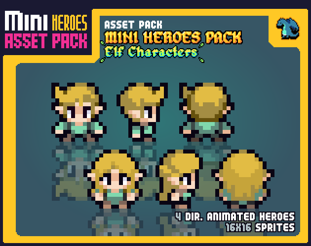 Mini Adventure Heroes (Elves) 16x16 by Beowulf