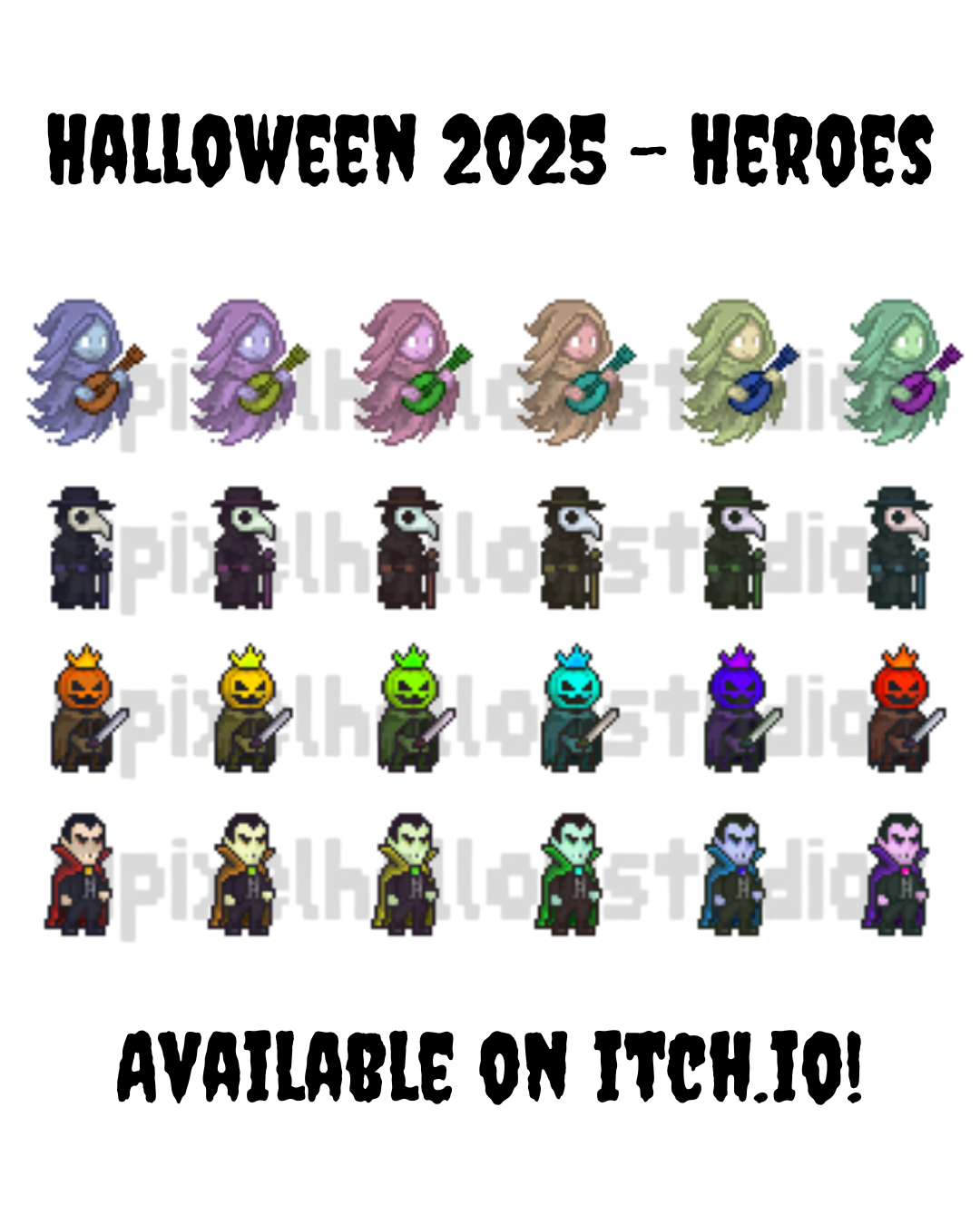 🎃 Halloween Pack 2025 – 78 Sprites – 48×48 Fantasy Pixel Art Sprites ...