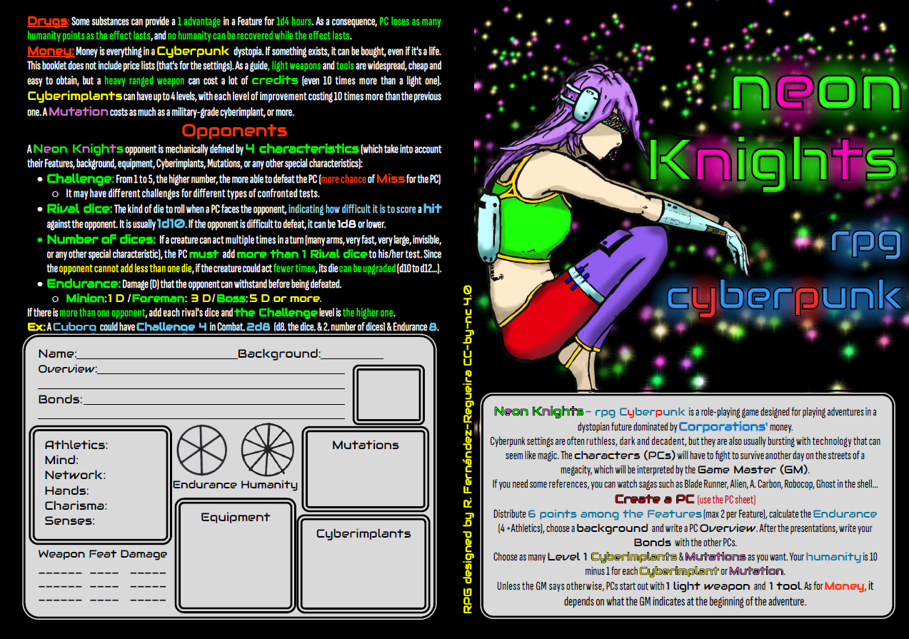 Neon Knights Cyberpunk RPG by Archivo de Toth // Toth RPG Archive