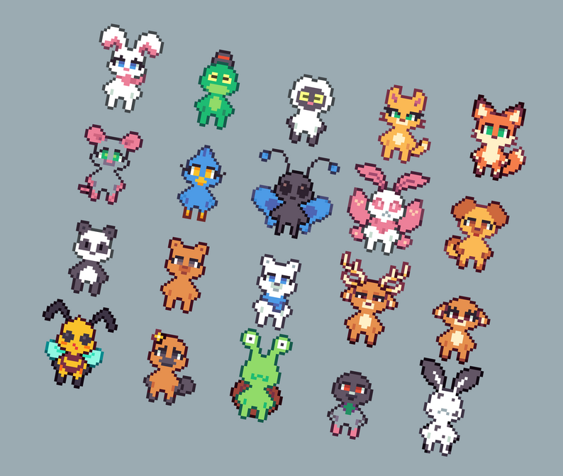 Character Sprites - 20 Different Animal Sprites by RoleyMoth