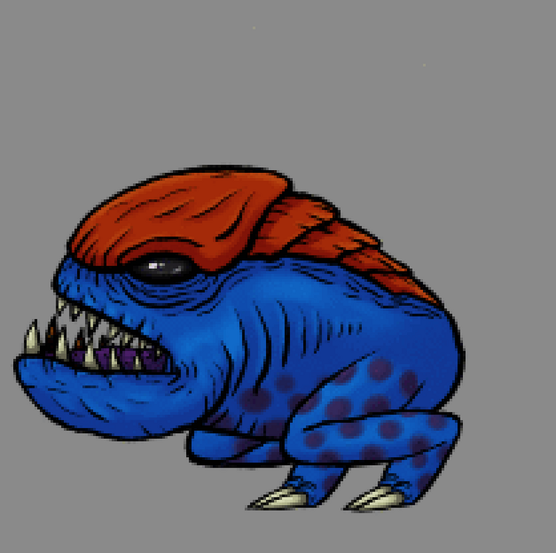 2d animated monster character, Devourer Hopper by Ismartal