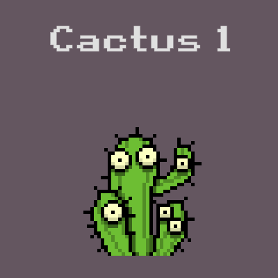 6 Pixel Art Cactus Enemies by Segnah