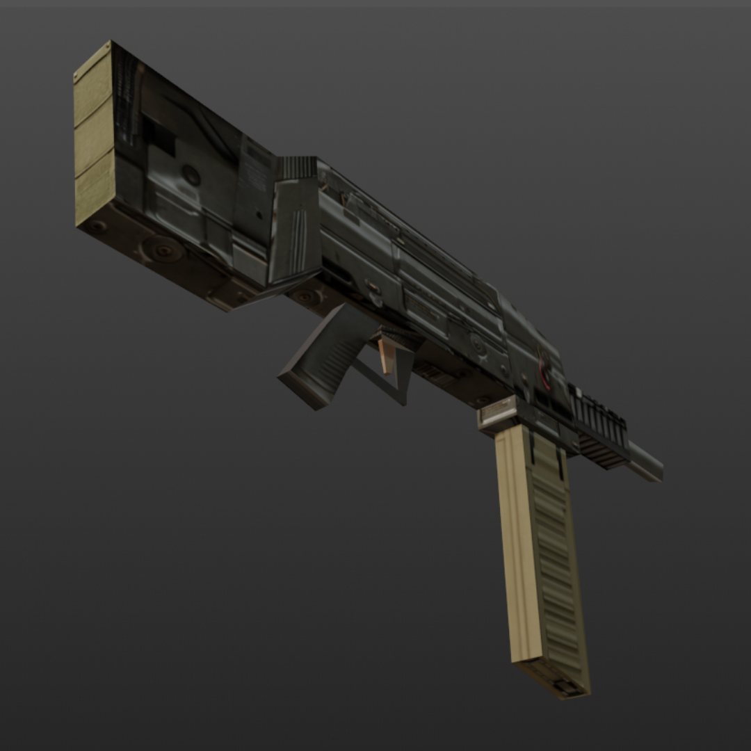 Sci-Fi Low Poly Assault Rifle by jonadb