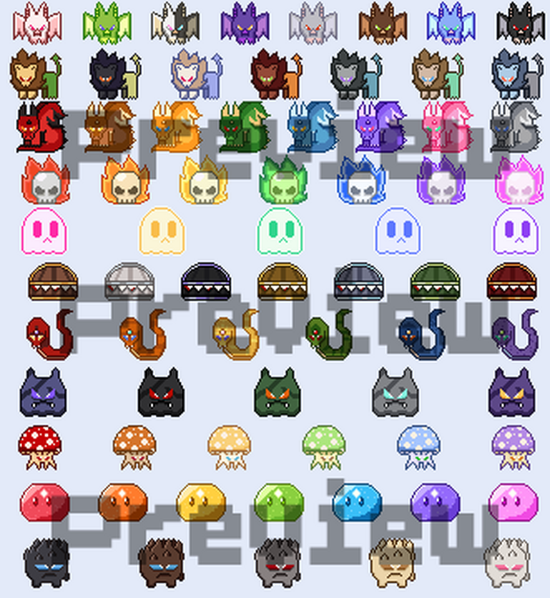 71 Monsters Pixel Asset Pack by key