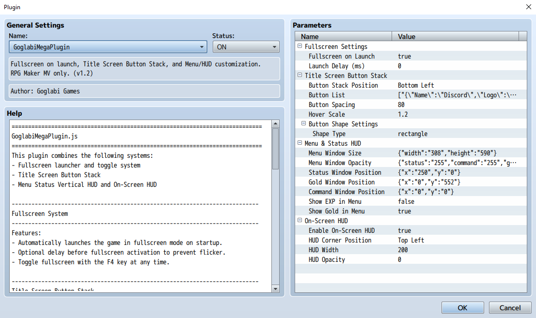 GoglabiMegaPlugin – RPG Maker UI Enhancement by Goglabi Games