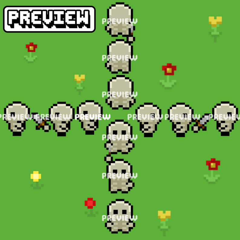 Fantasy RPG 16x16 Skeleton Animations by ThePixelGame