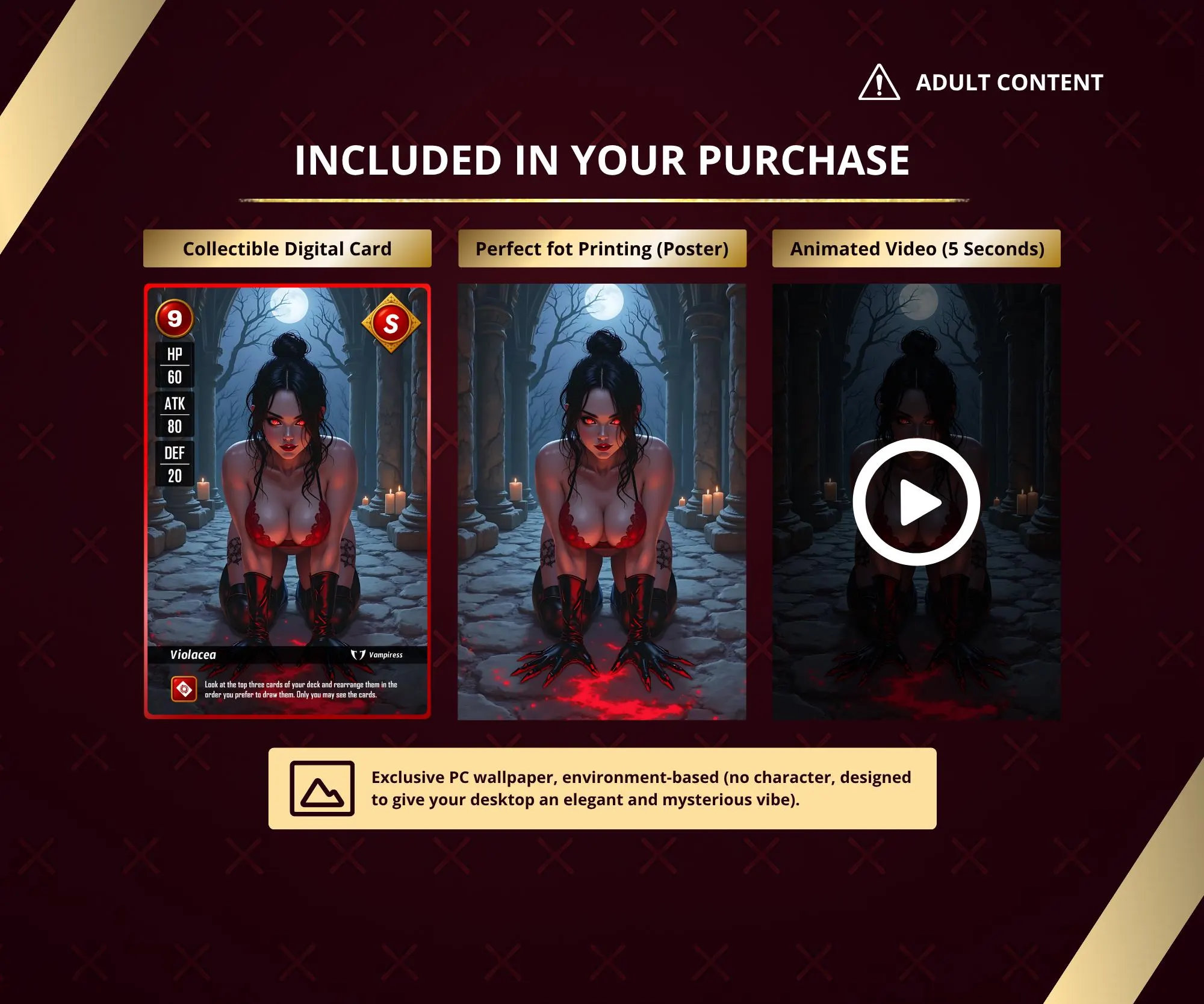 Pack of 3 Anime Vampires NSFW Collectibles by Nexfile