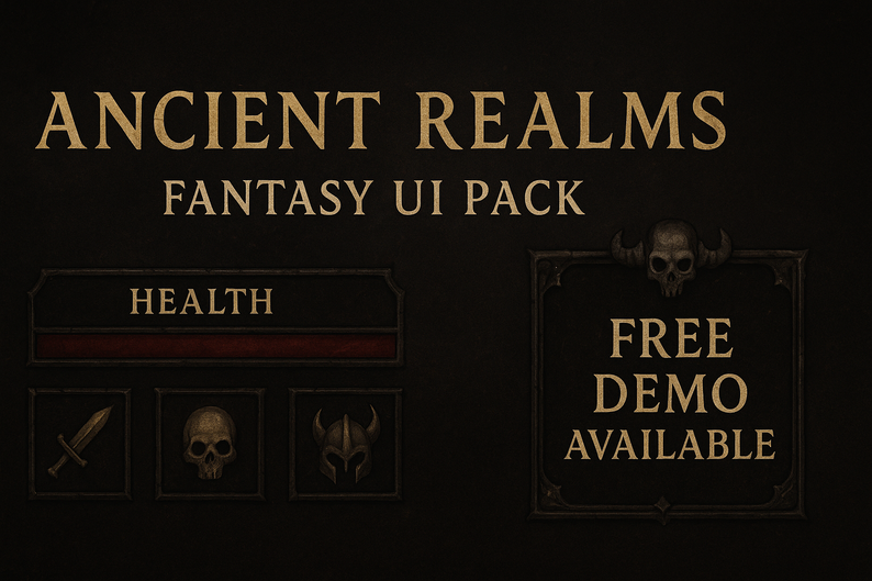 🏰 Ancient Realms – Dark Fantasy RPG UI Pack (4K PNG + Free Demo) by ...
