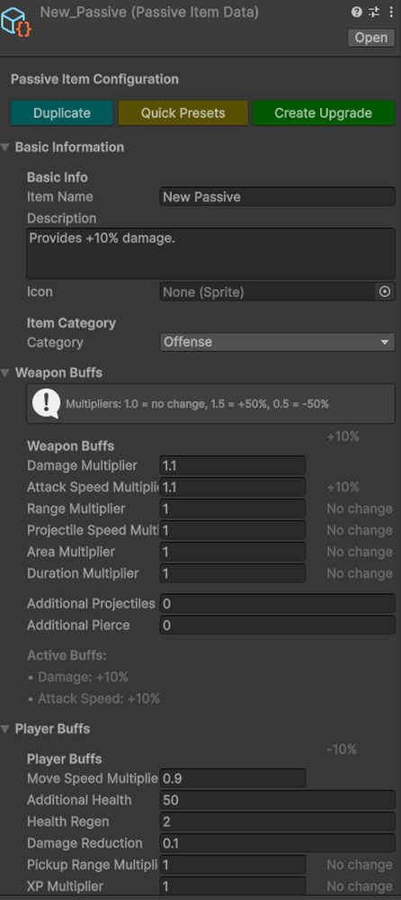 Weapon & Passive System - Complete Roguelike Framework by Mamkafa9