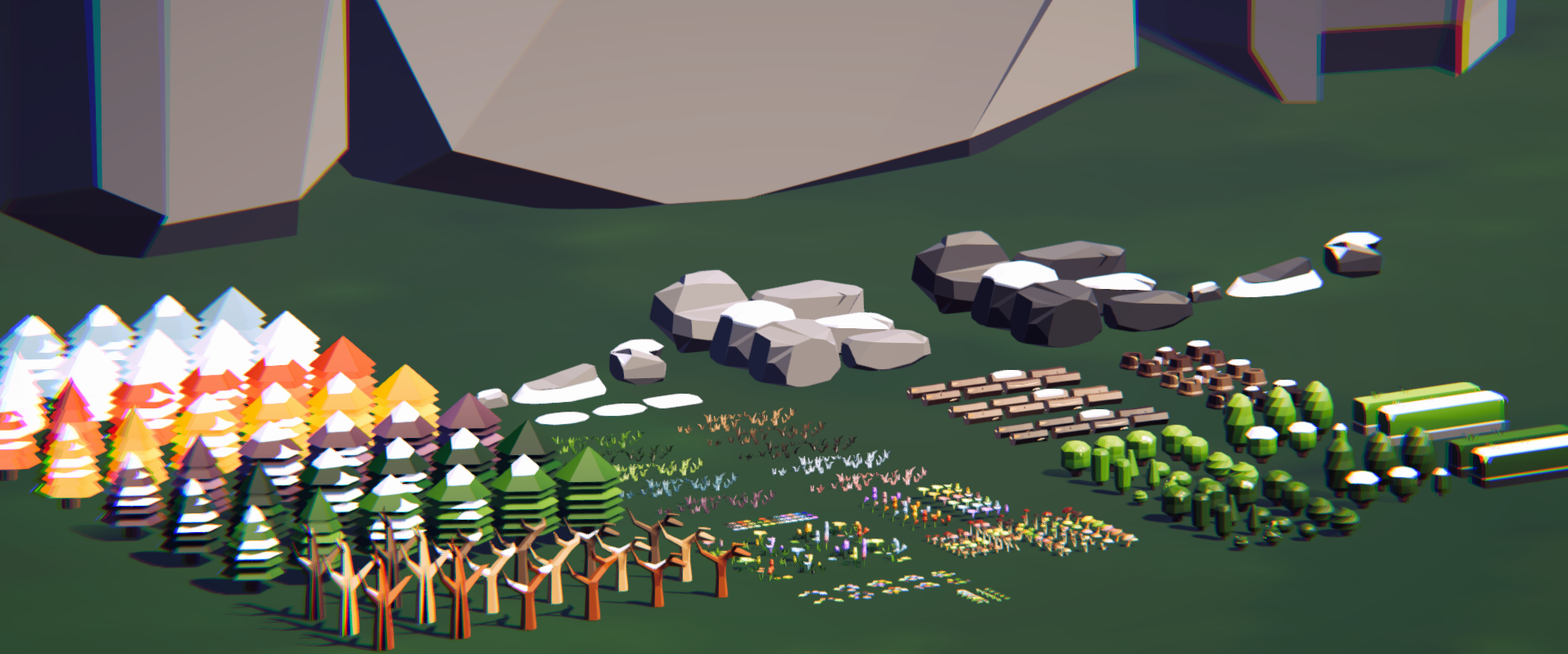 Snowy-Autumn Low Poly Environmental Assets by TweakedStudios