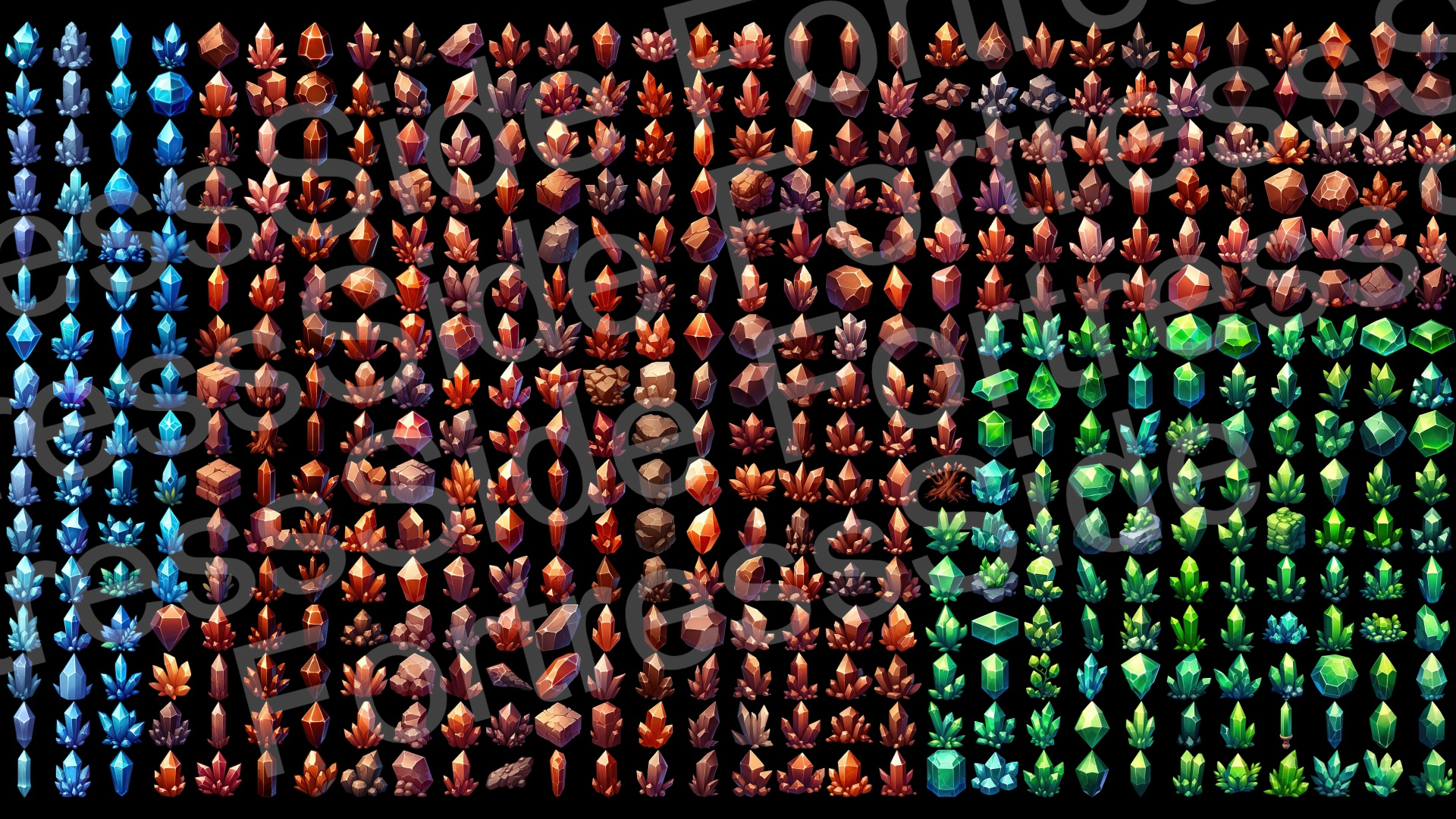 Pack 62 - Crystals - 3000+ Sprites by FortressSide