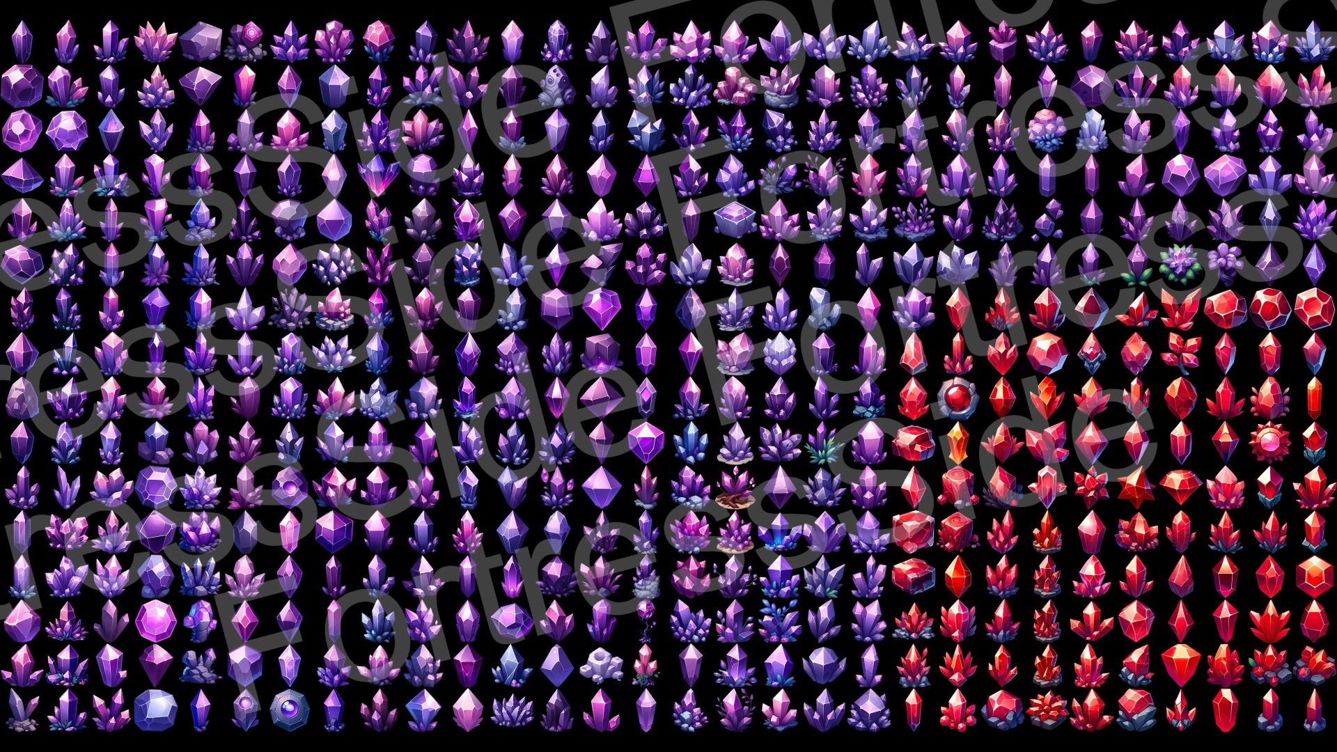 Pack 62 - Crystals - 3000+ Sprites by FortressSide