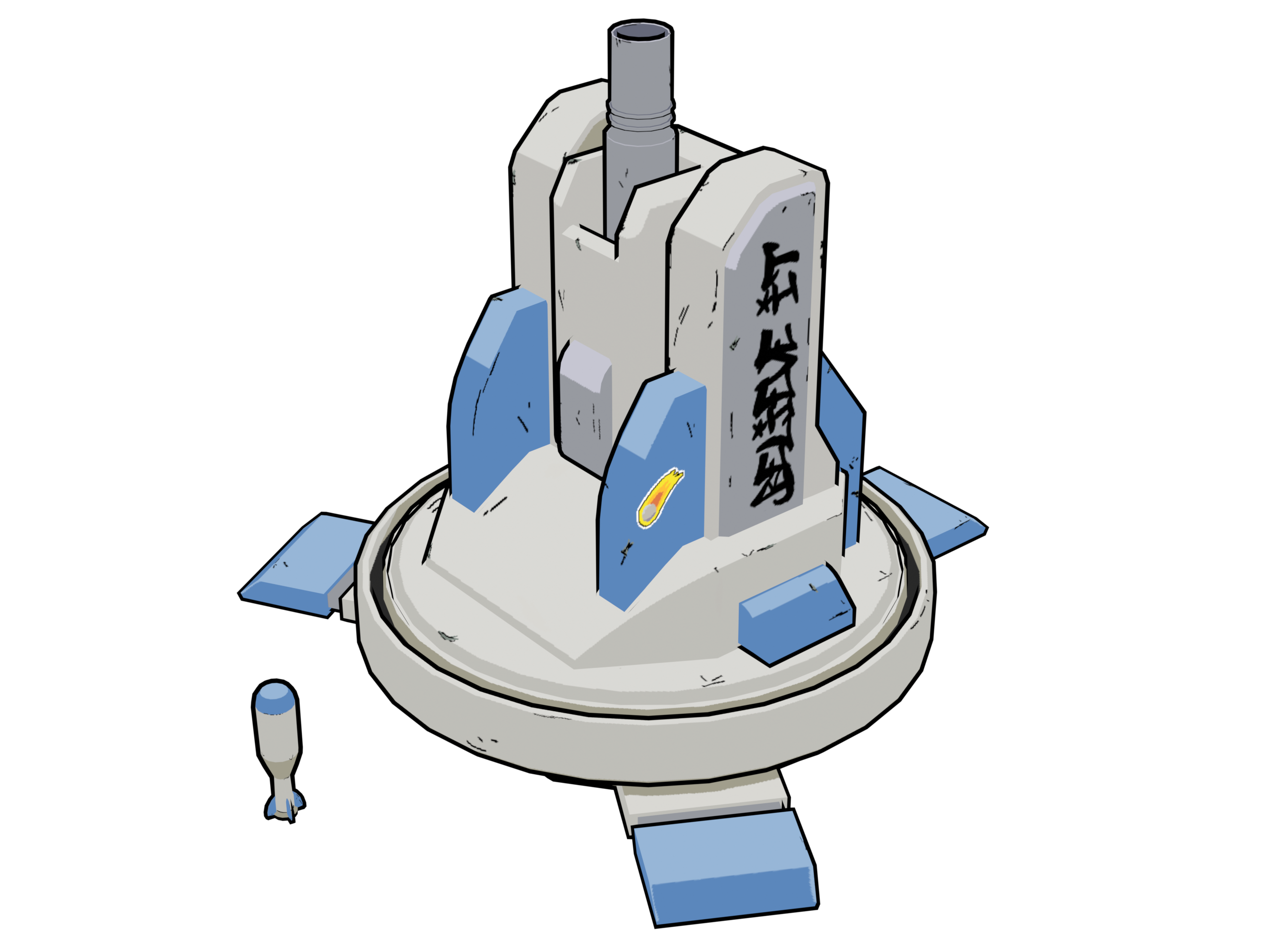 3D stylised sci-fi turrets asset-pack [Rigged] by elimos