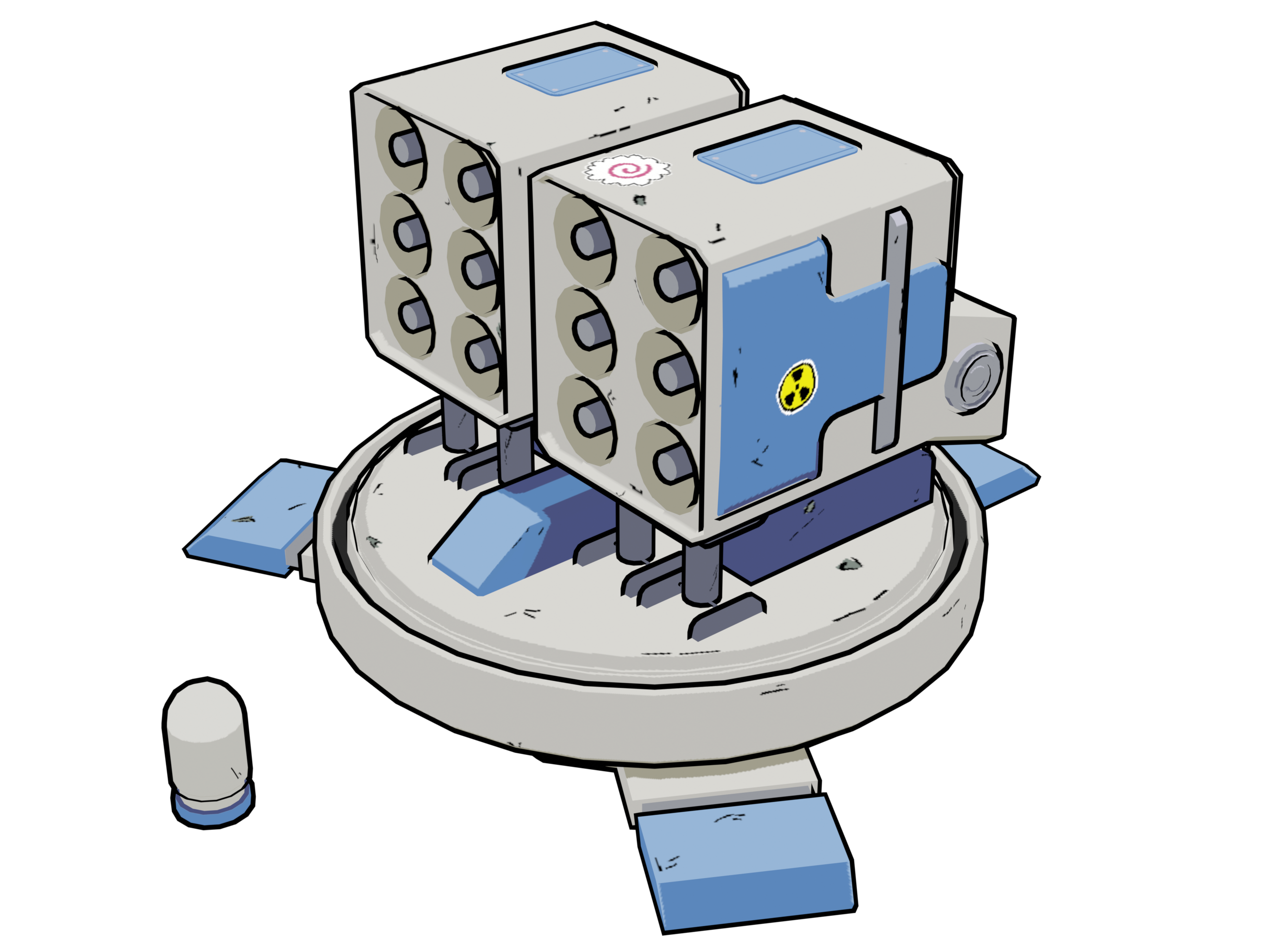 3D stylised sci-fi turrets asset-pack [Rigged] by elimos