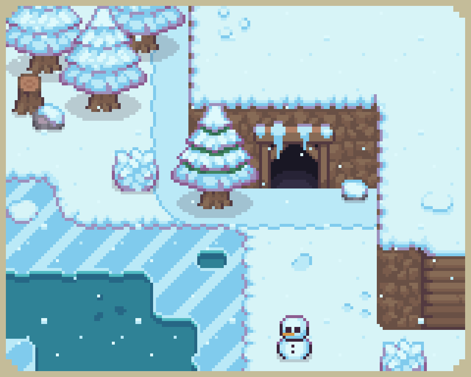 Top-Down Snow Tileset - Pixel RPG by Snoblin