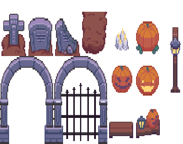 Halloween Tileset - 80+ Tiles | 32x32 by DaddyDarko