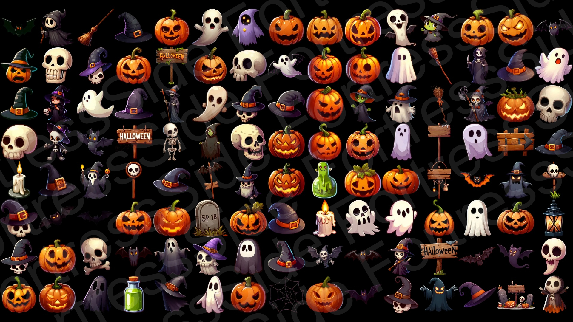 Halloween theme Pack 4 - 500+ Sprites by FortressSide