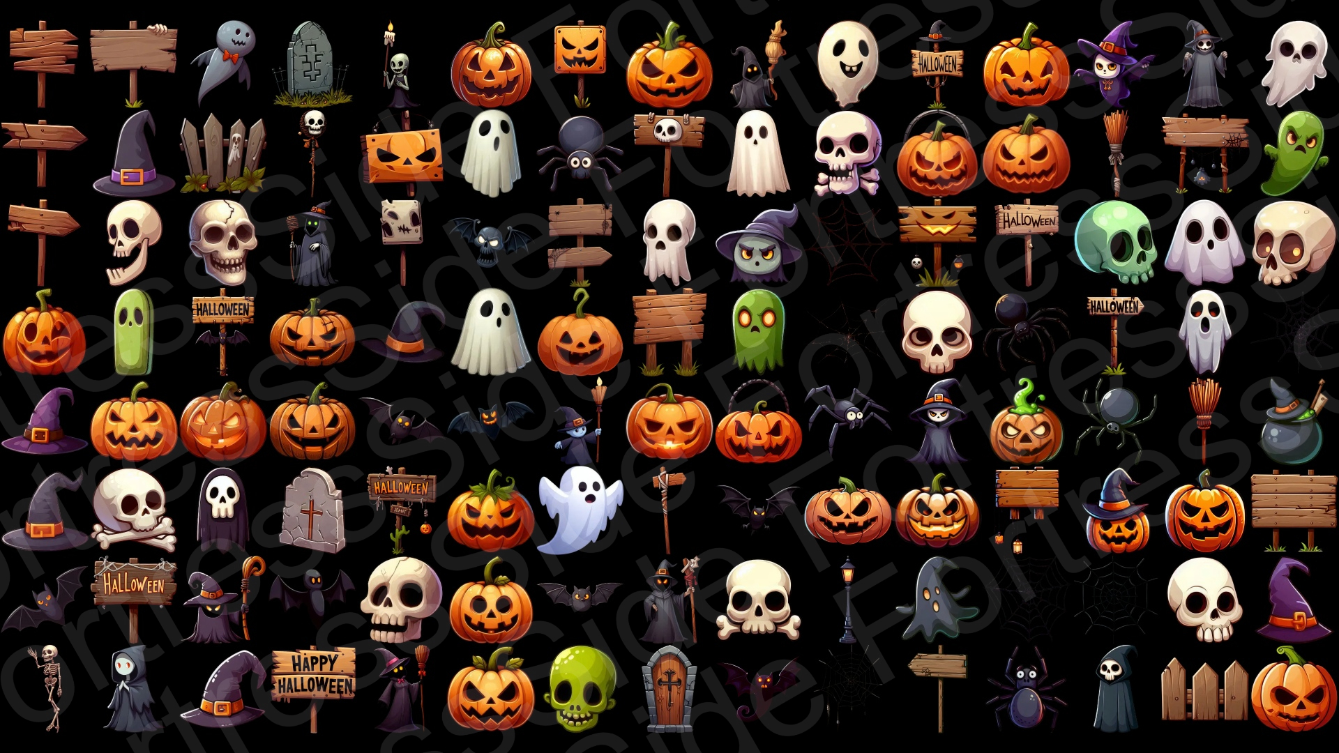 Halloween theme Pack 4 - 500+ Sprites by FortressSide