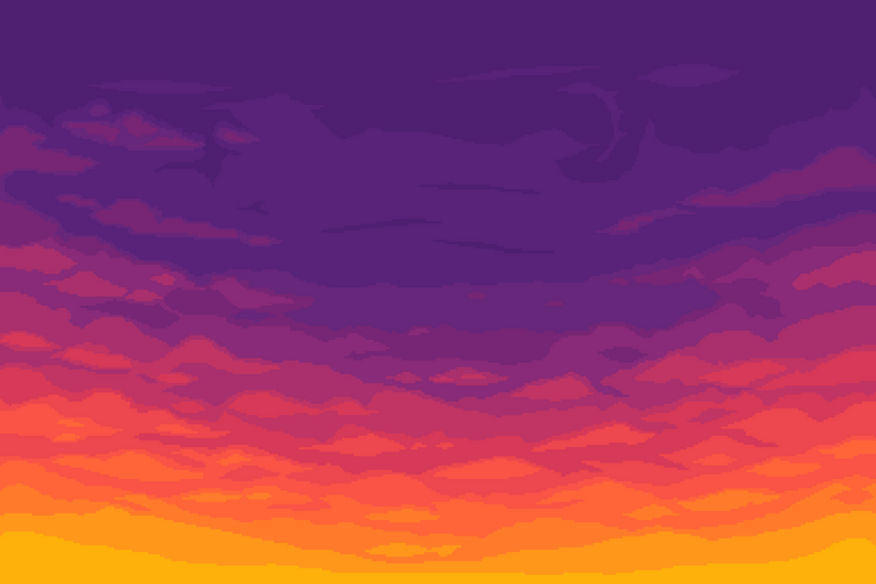 Purple Sky Lake Pixel Parralax Background (with Rain Animation) by Clow
